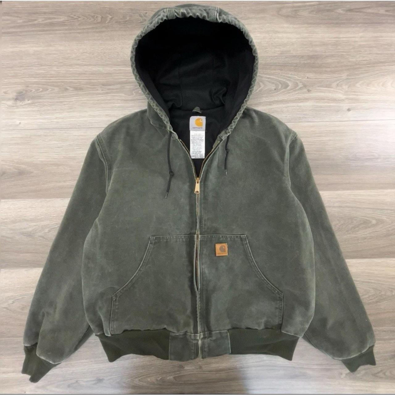 Vintage Carhartt Jacket Adult Large J130 MOS Moss... | Depop