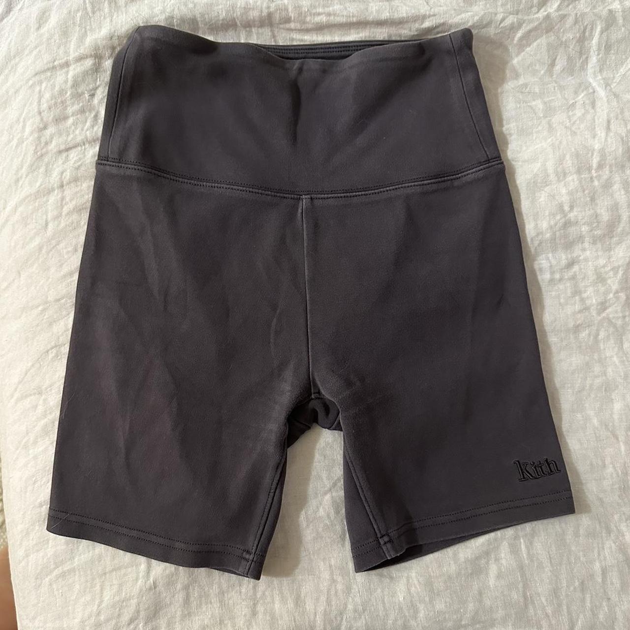 Dark gray kith biker shorts. Lightly worn. Size xs. - Depop