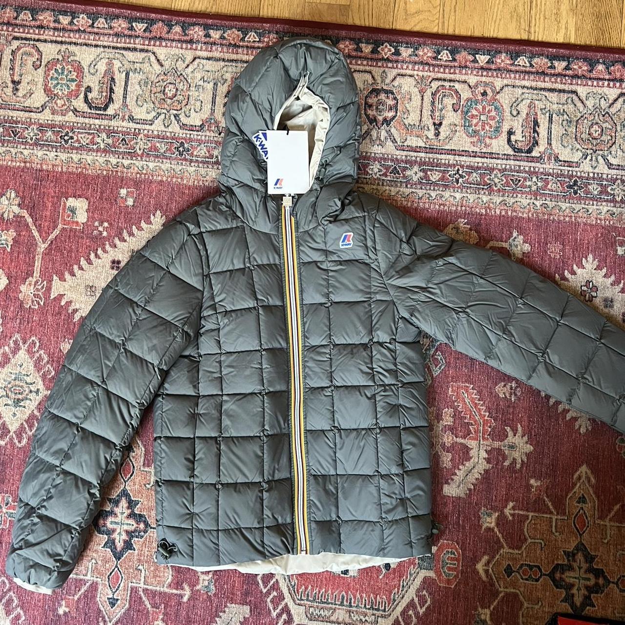 Brand new with tags K-WAY puffer!!! Reversible green... - Depop