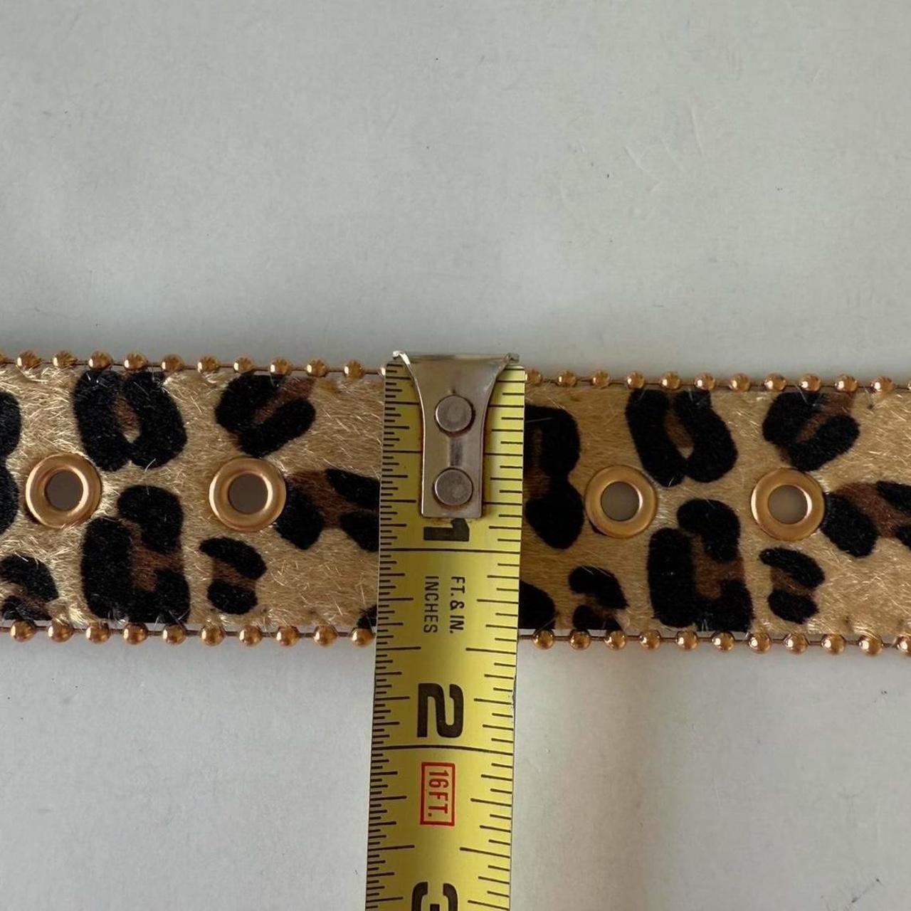 Cheetah / Leopard print belt with bronze buckle for... - Depop