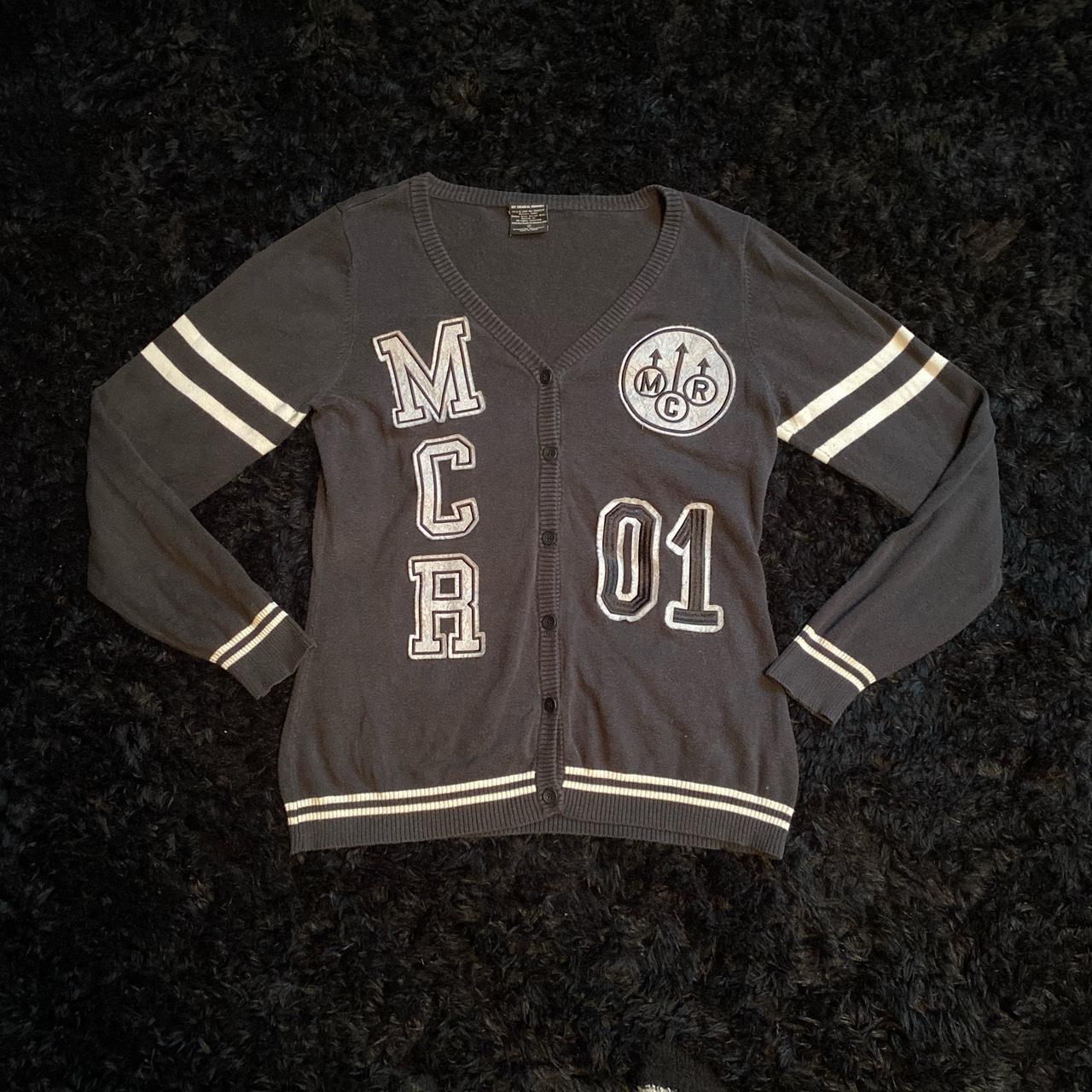 iconic My Chemical Romance button up sweater with... - Depop