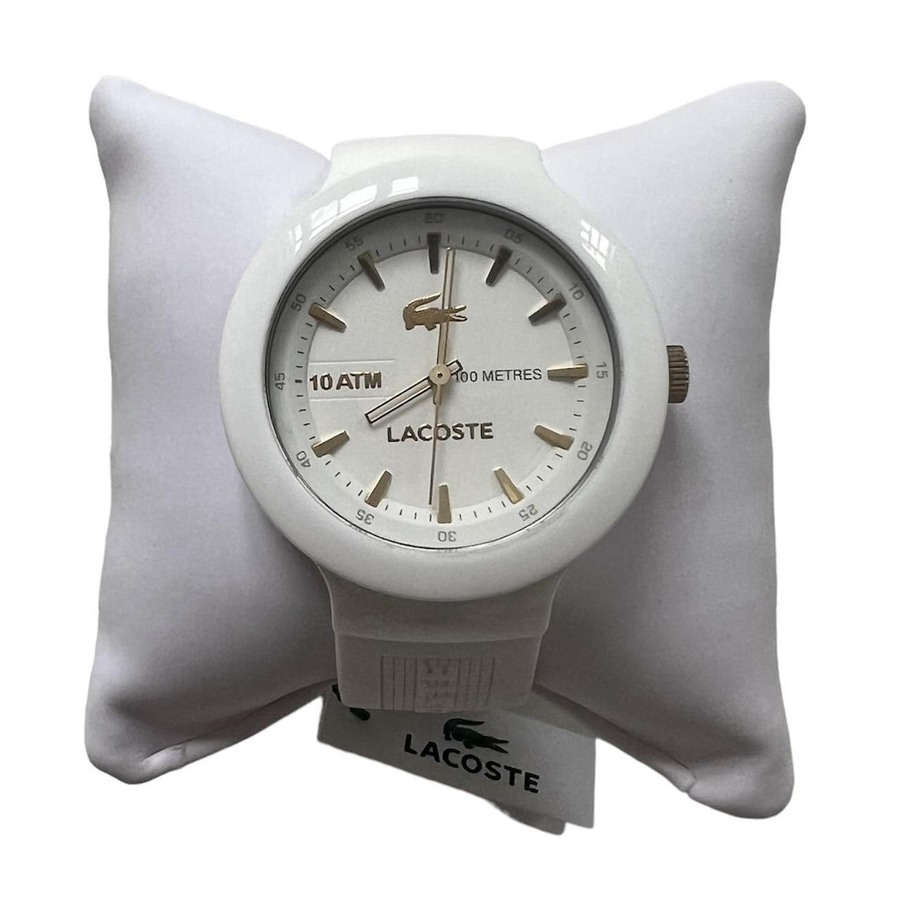 Lacoste White & Gold Watch Never Worn New with... - Depop