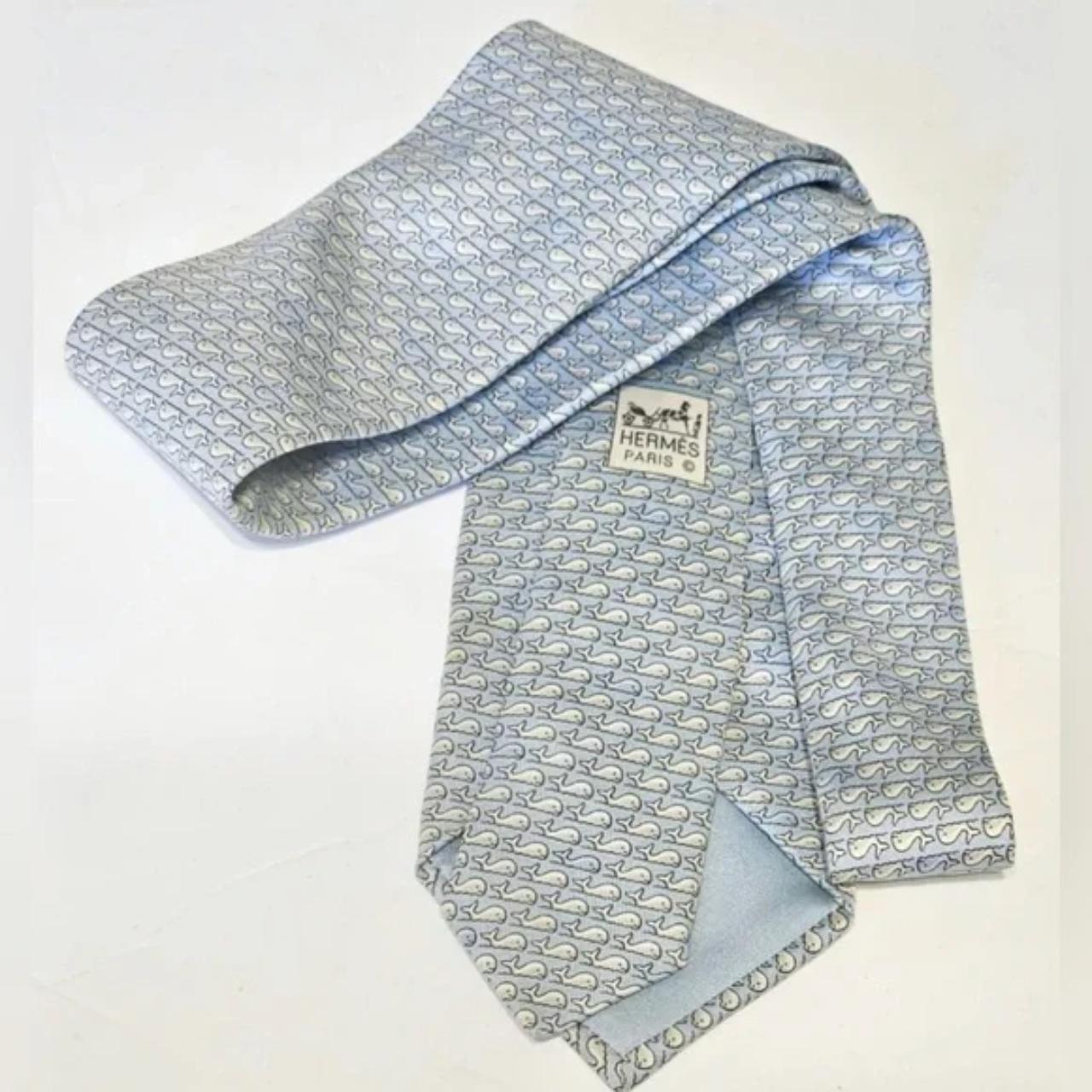AUTHENTIC HERMES PARIS LIGHT BLUE 5301 TA WHALE 100%... - Depop