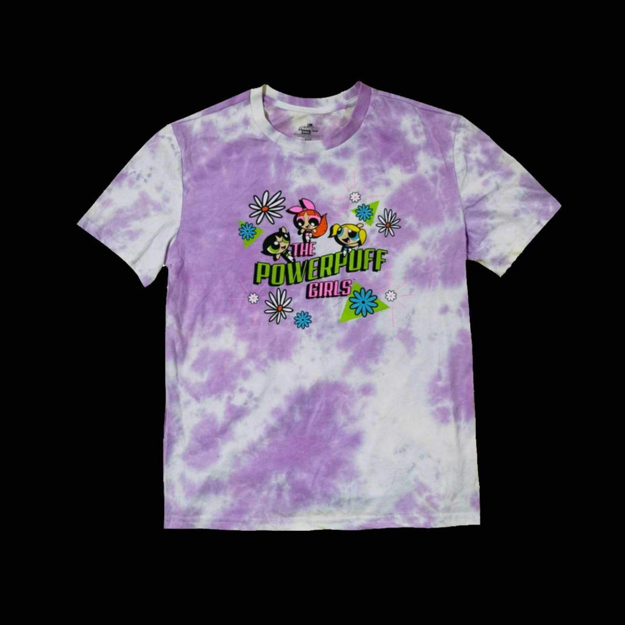 Y2K retro boho purple girl prints oversize powerpuff... - Depop