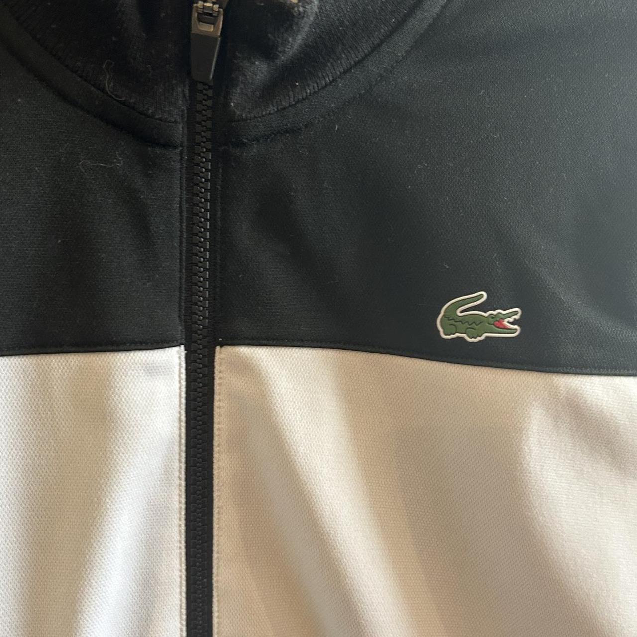 Blue, White, black Lacoste zipper Authentic Medium - Depop