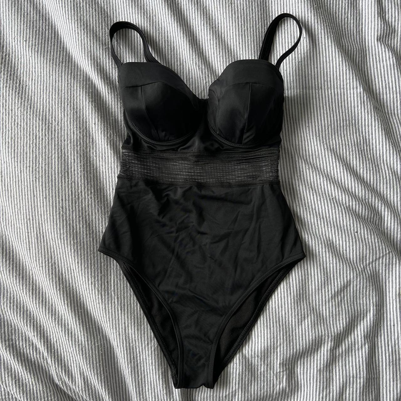 Asos one piece black swimsuit, size uk 6 F/FF.... - Depop