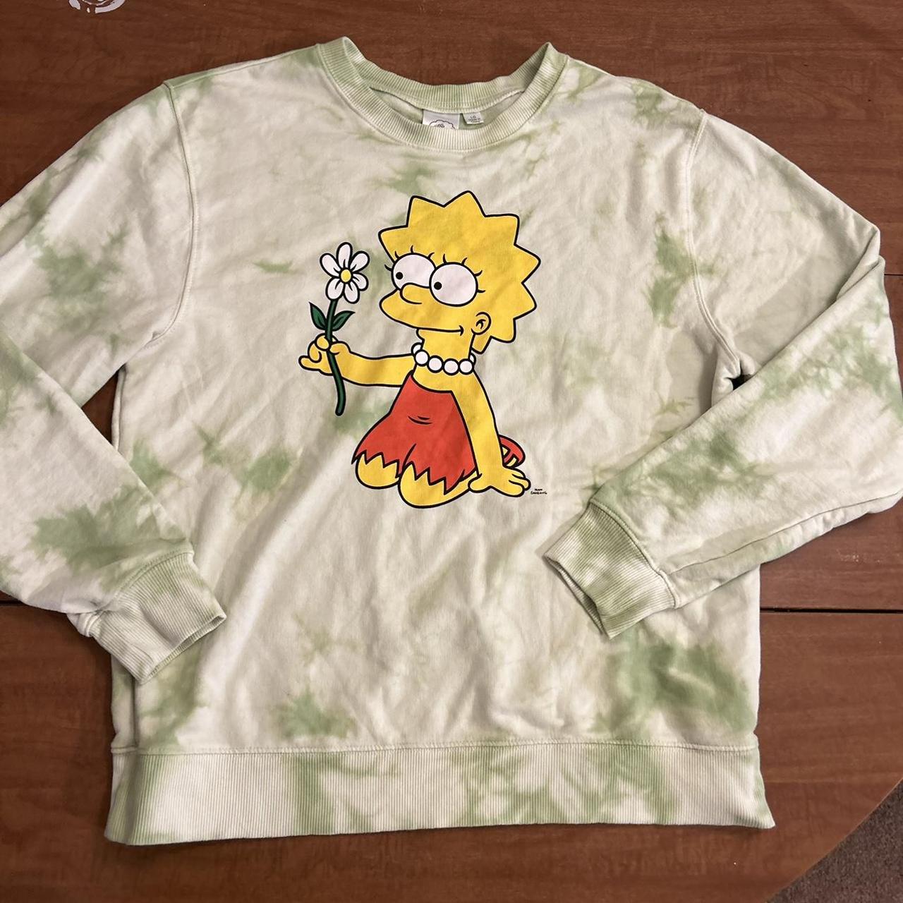 The Simpsons Lisa green tye dye pullover sweats... - Depop