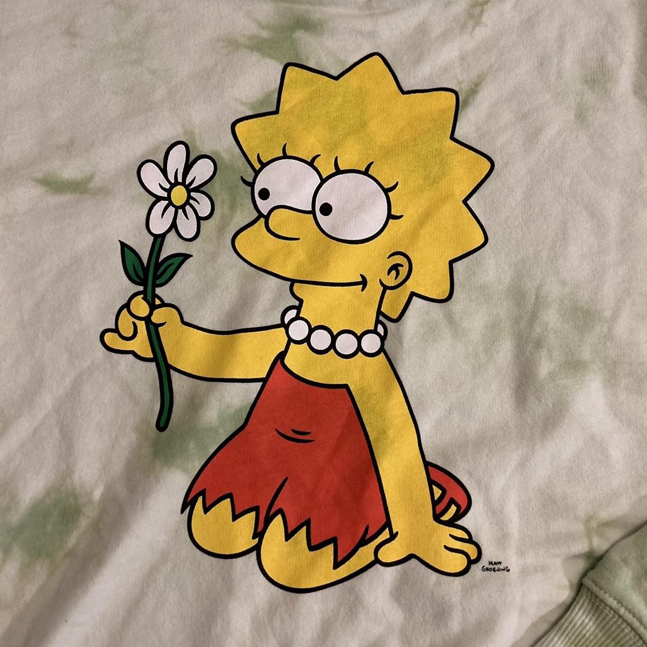 The Simpsons Lisa green tye dye pullover sweats... - Depop