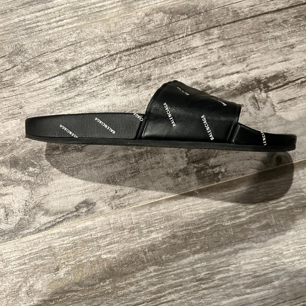 Balenciaga Men's Black Slides | Depop