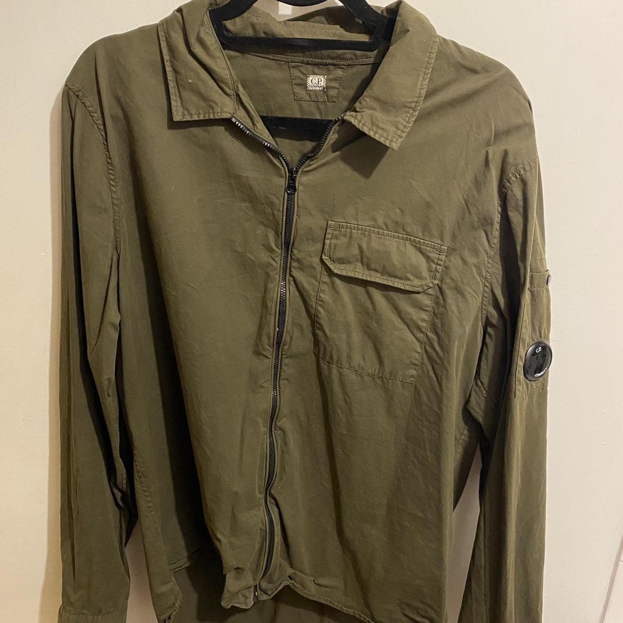 CP Company Men's Khaki and Green Jacket | Depop