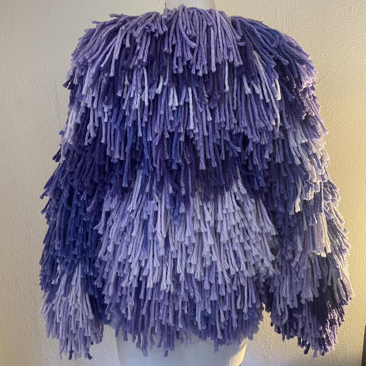 Handmade crochet variegated purple shag coat! Custom... - Depop