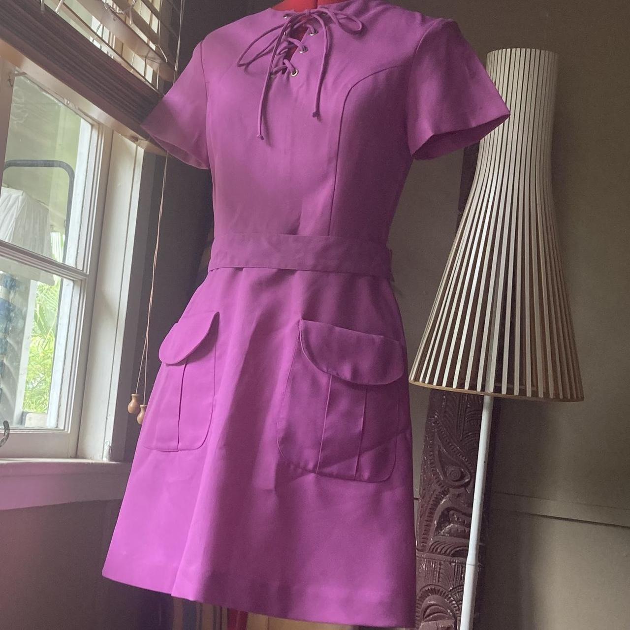 Dress 1960s purple California Miss 100% crimpelene... - Depop