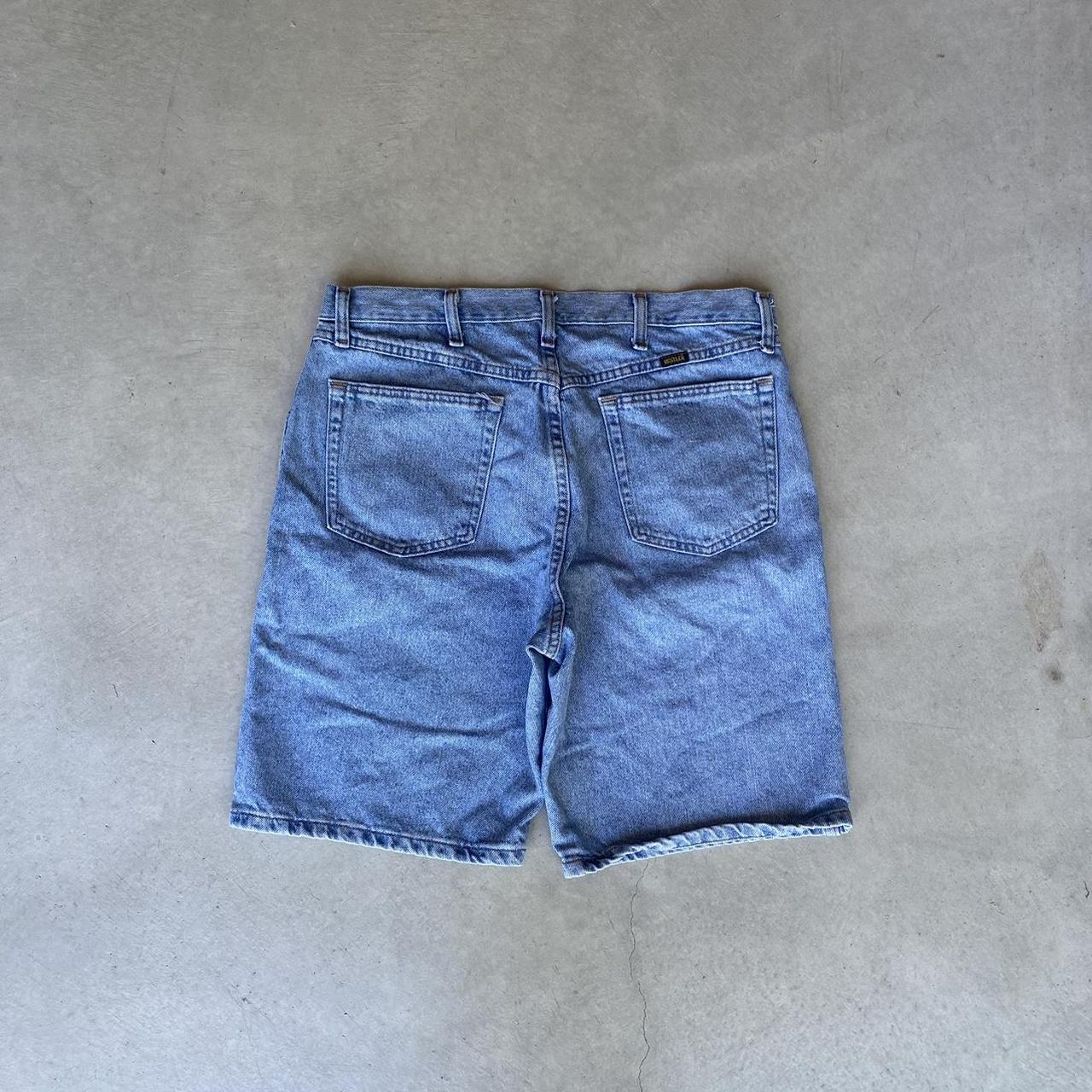 Lighter Wash Rustler Jorts Measures to 35 in waist x... - Depop
