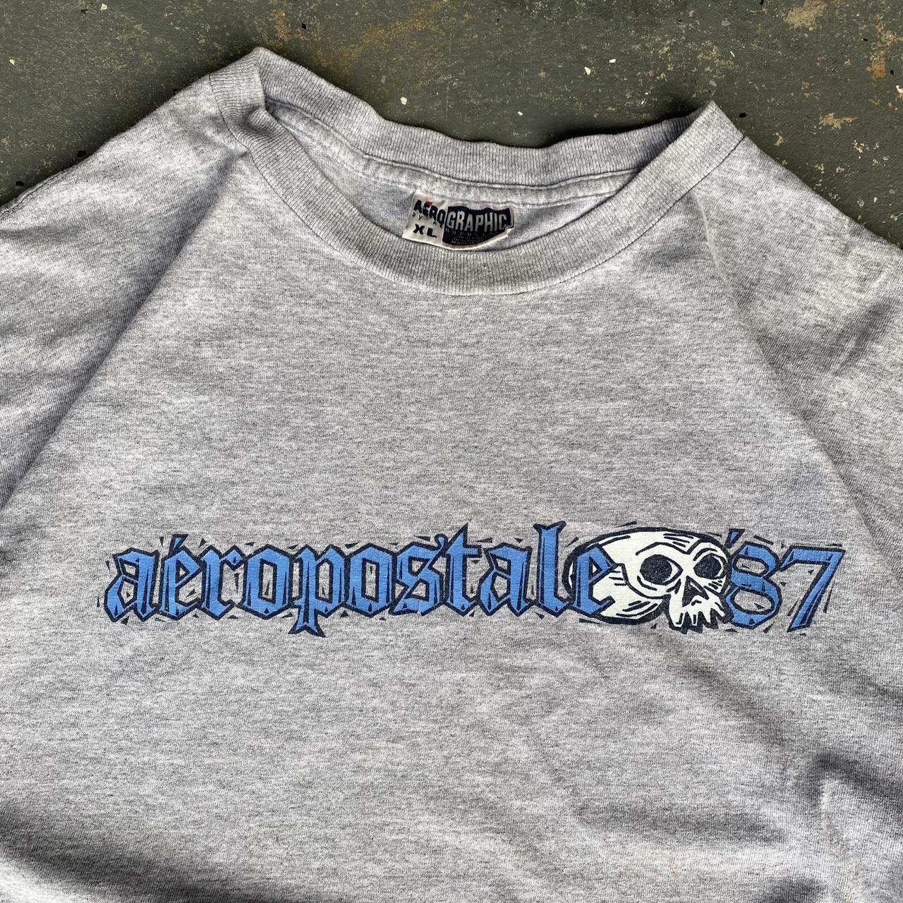 Y2K Aeropostale Skater Skull T-shirt Size XL,... - Depop