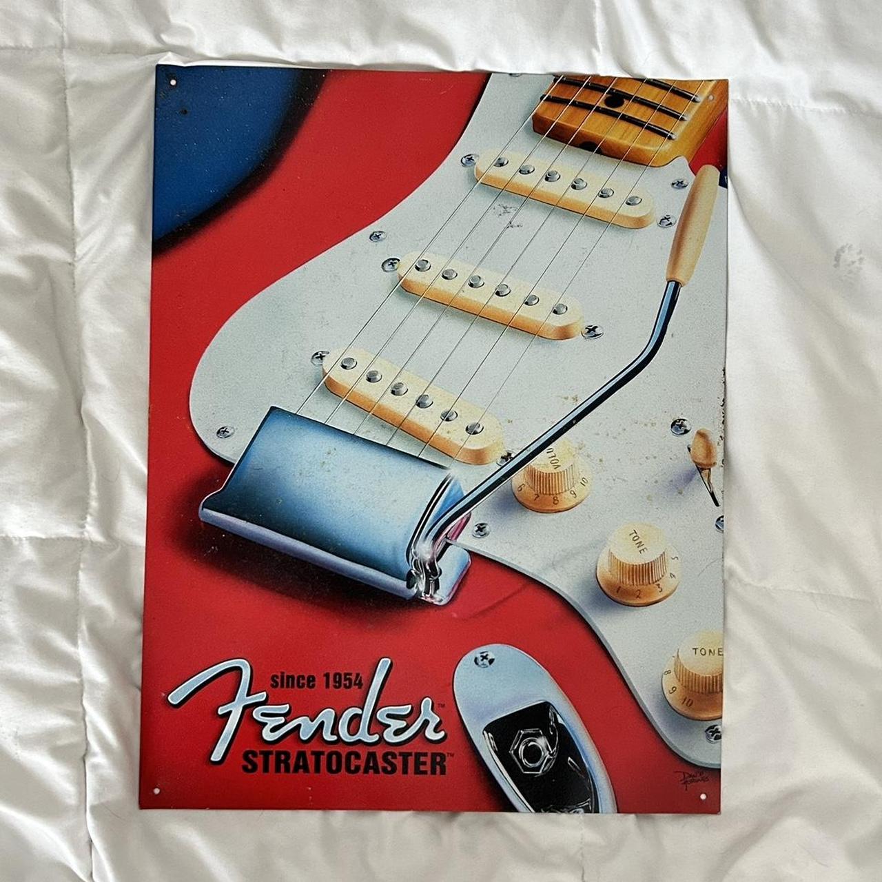 Vintage Fender Stratocaster Metal Poster/Wall Decor - Depop