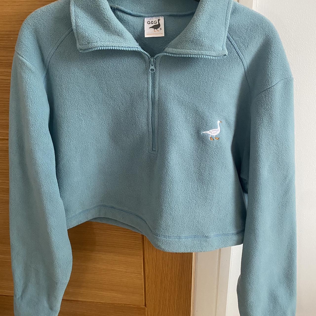 Goose and gander cropped quarter zip fleece with... - Depop