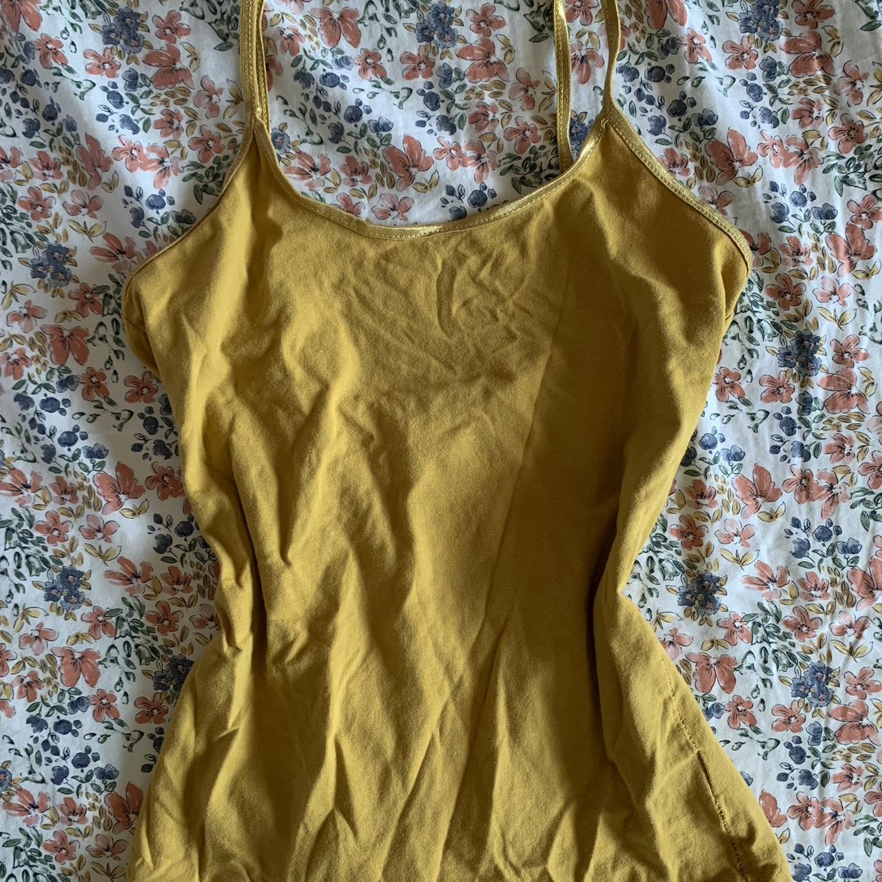 mustard yellow spaghetti strap top (size xsmall)... - Depop