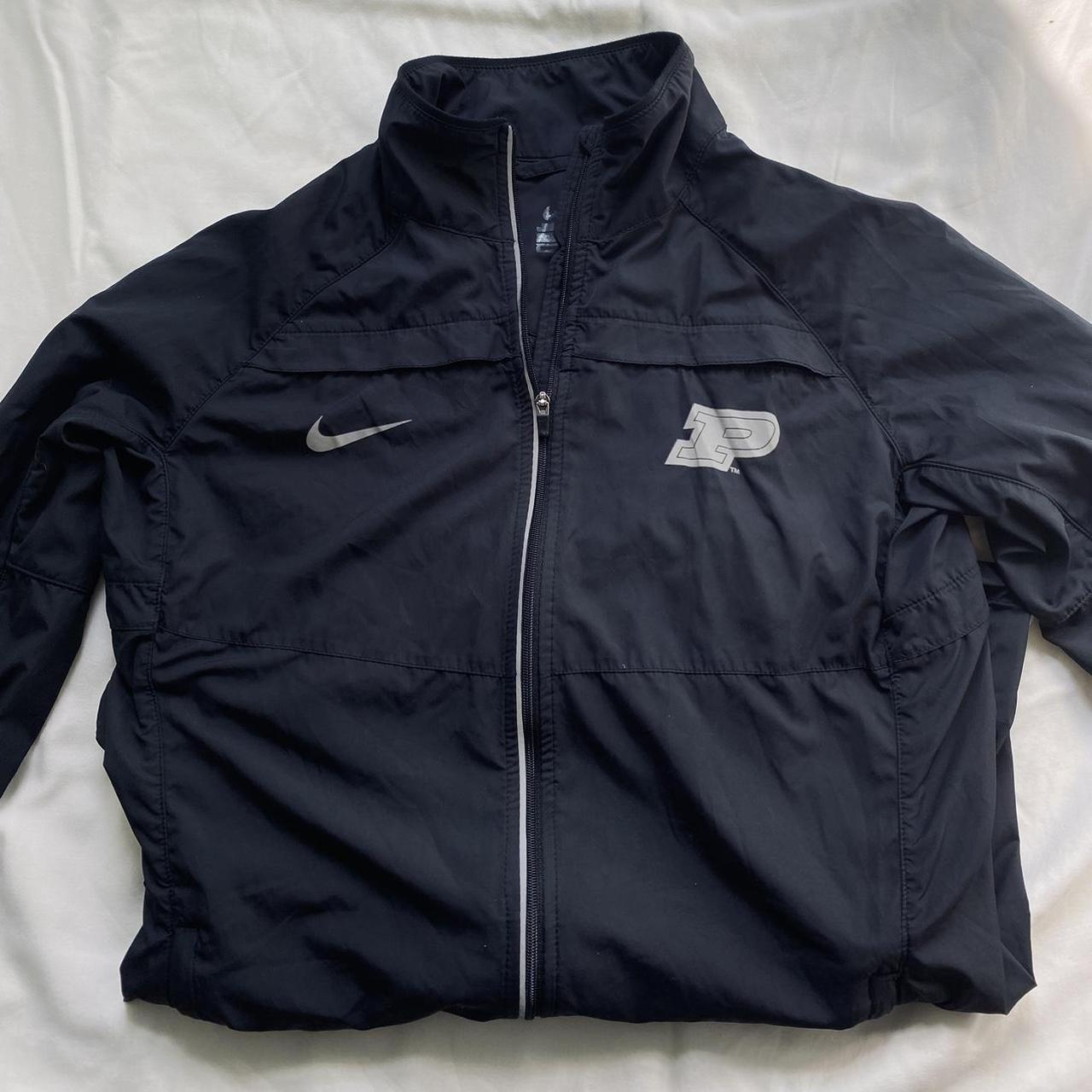 Nike Purdue University black zip up windbreaker with... - Depop