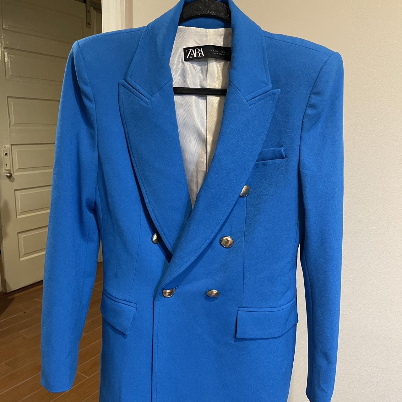 Zara Women's Blue Tailored-jackets | Depop