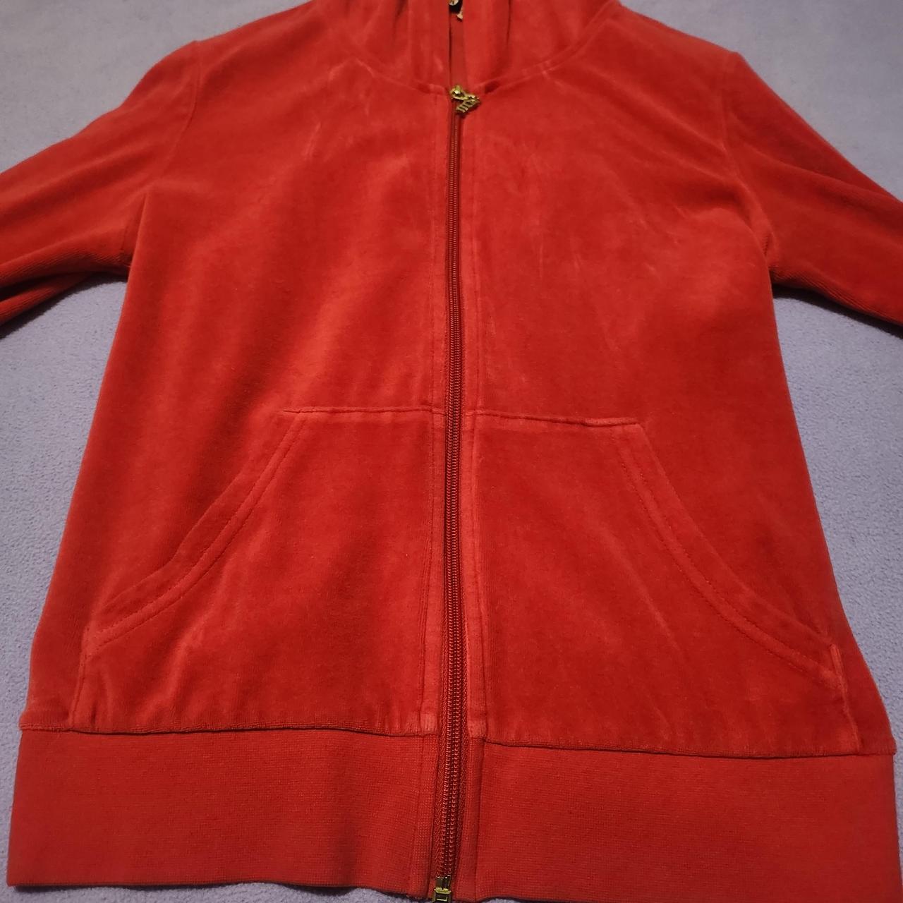 2010s Juicy Couture red/hot pink velour jacket.... - Depop