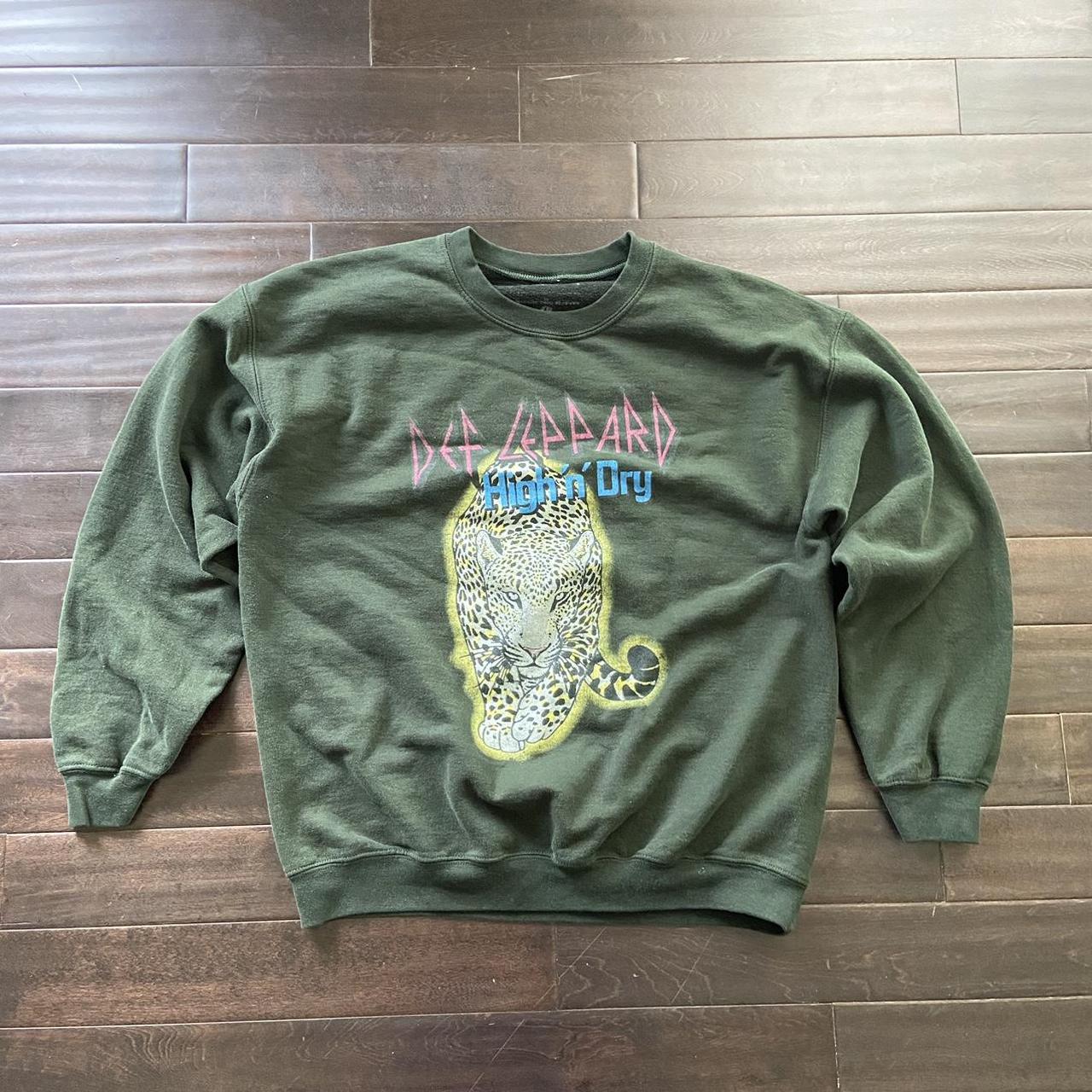 Dark green def leopard sweatshirt Size: Large... - Depop