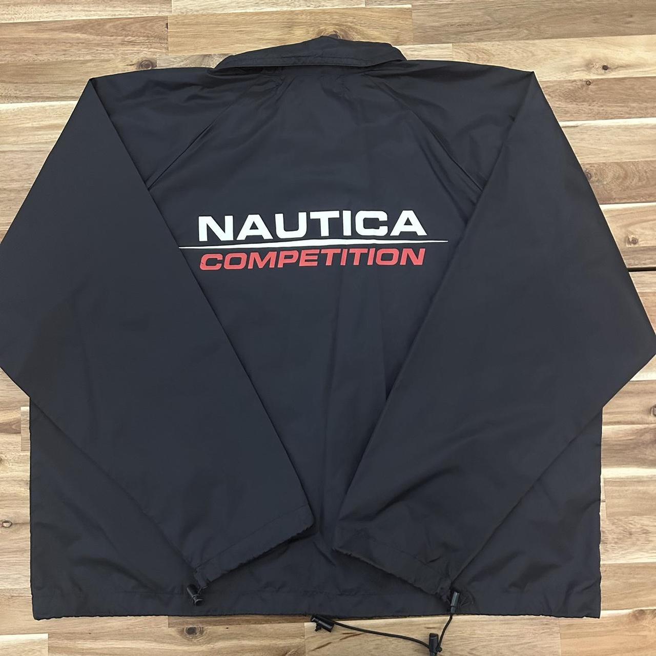 Nautica Competition Windbreaker Jacket Black Graphic... - Depop