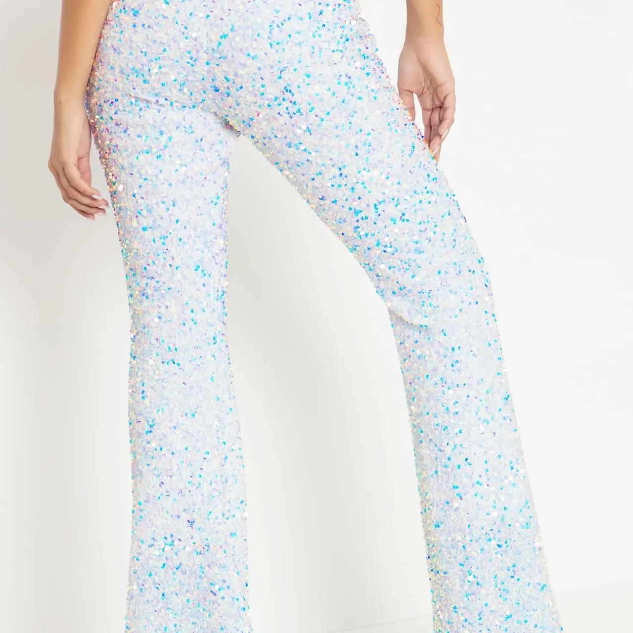 BlackMilk limited edition white sequin flares! SO... - Depop