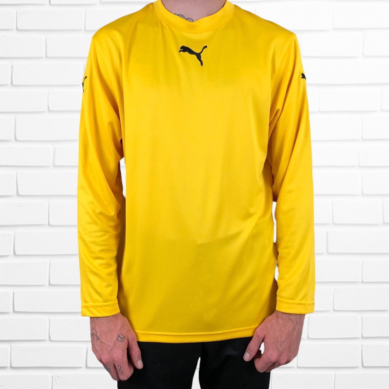 👀VINTAGE YELLOW PUMA TOP 💣 Vintage Puma Template... - Depop