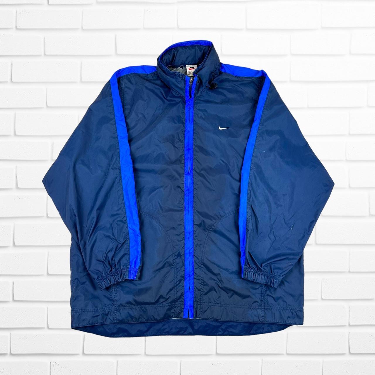 👀 VINTAGE 90s NIKE JACKET 💣 Vintage Navy/Blue Nike... - Depop