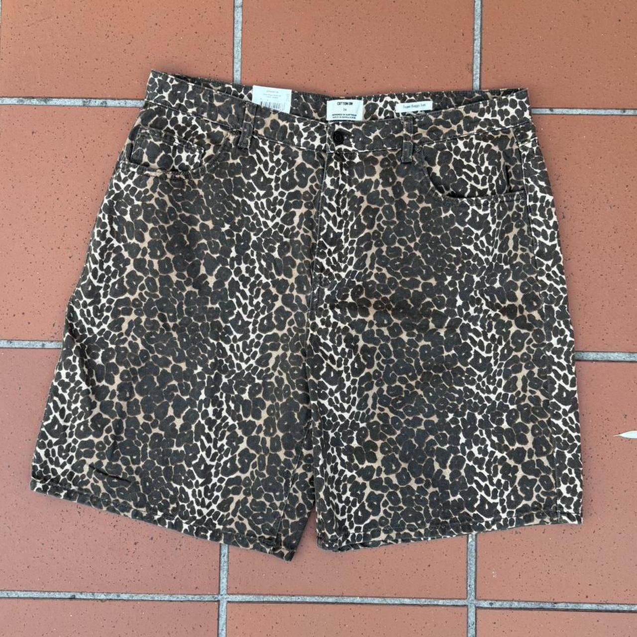 Super Baggy Cotton On Leopard Print Jorts Fits tts... | Depop