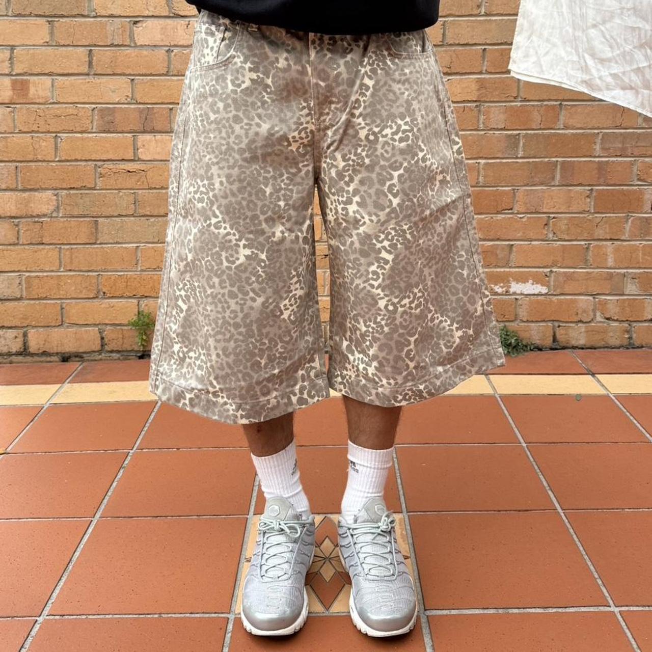 Cotton On 90s Baggy Leopard Print Denim Jorts Fits... | Depop