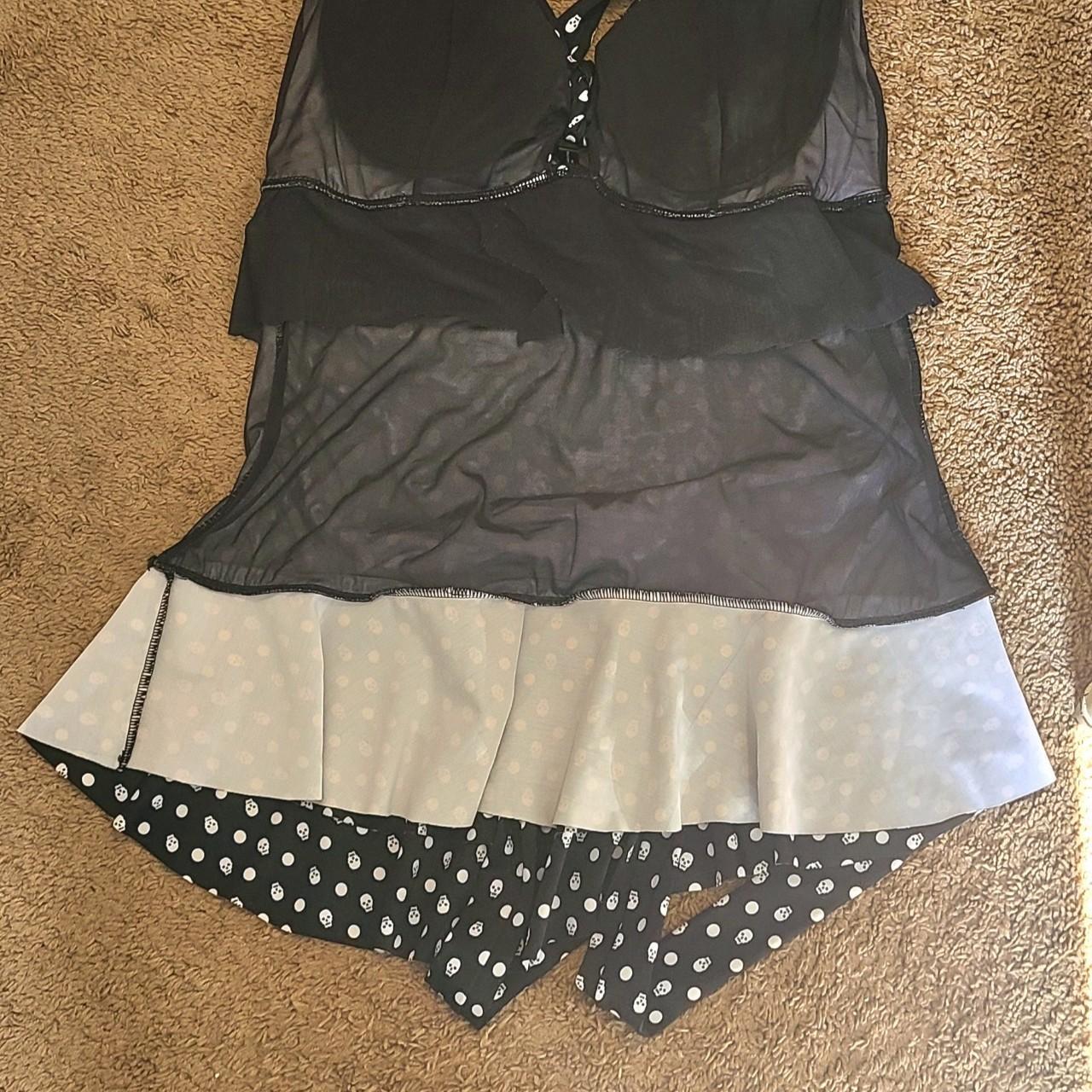 Black tankini with white skulls size 2x by torrid - Depop