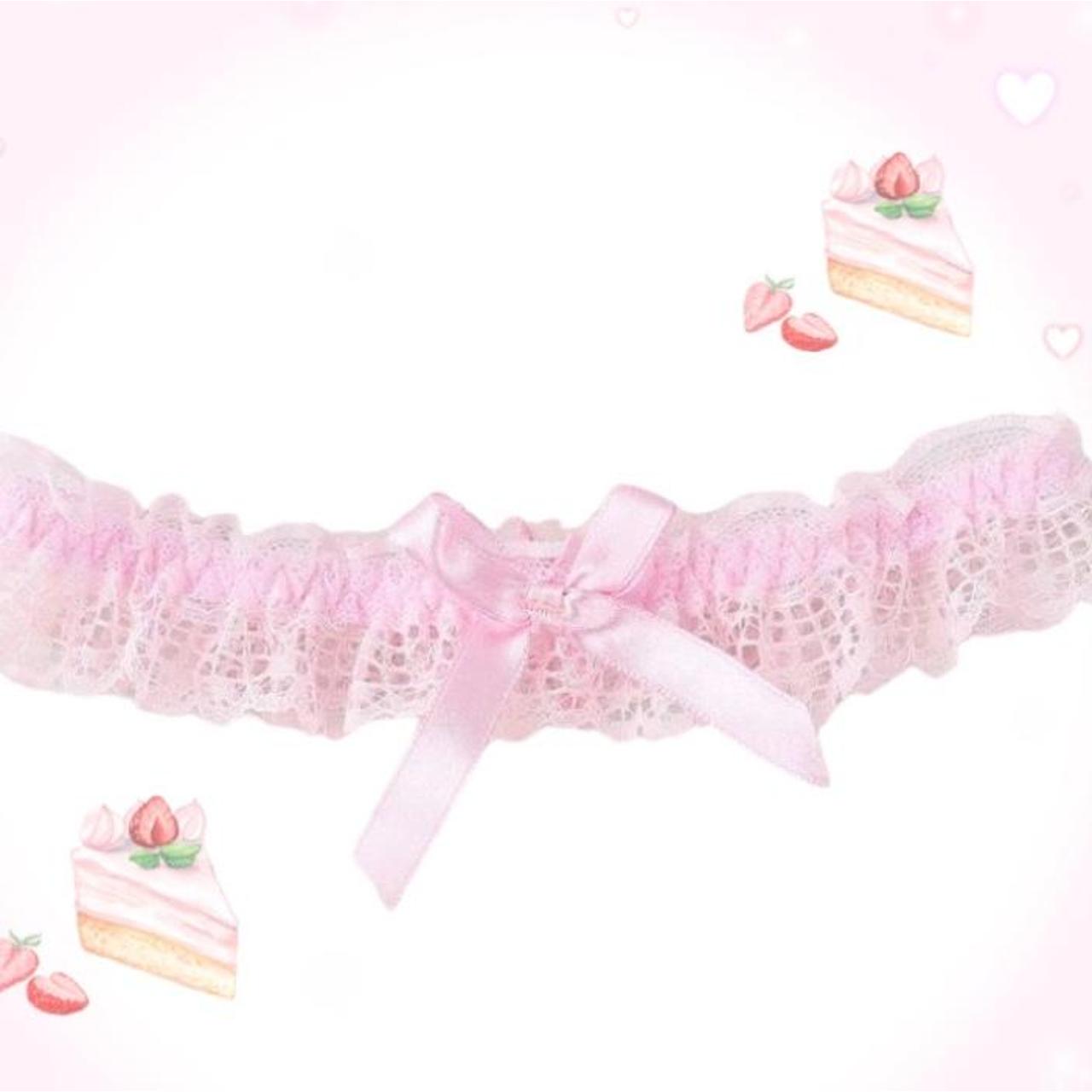 Pink lace thigh garter. Includes 2 garters💗. - Depop