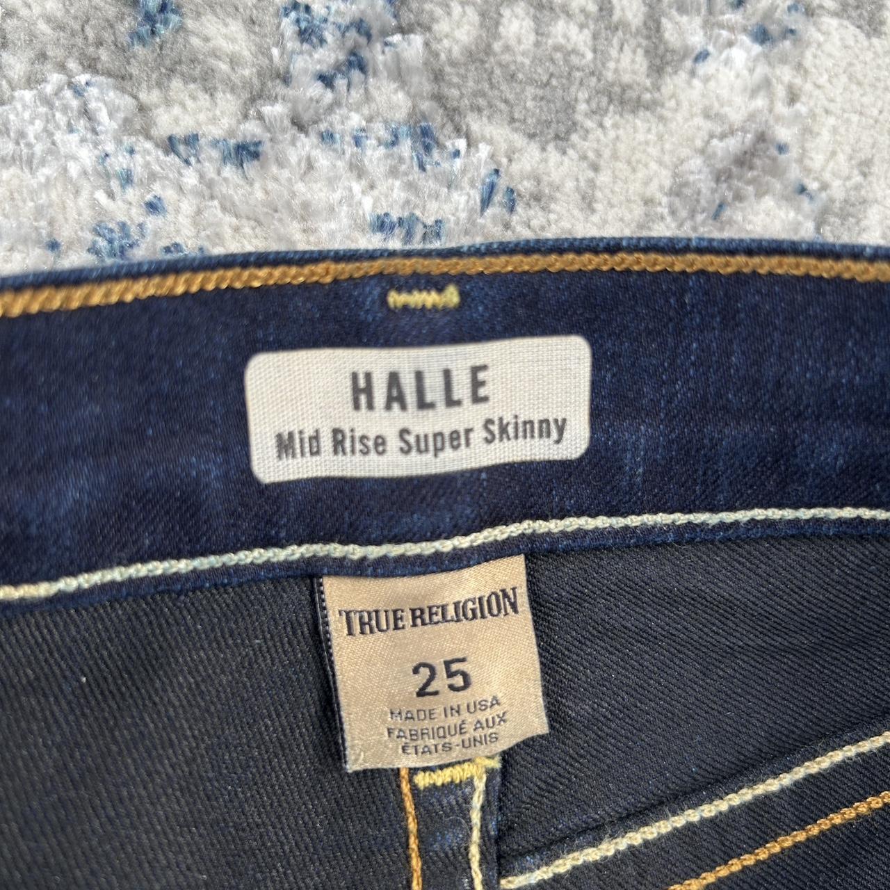 True Religion Women's Navy Jeans | Depop