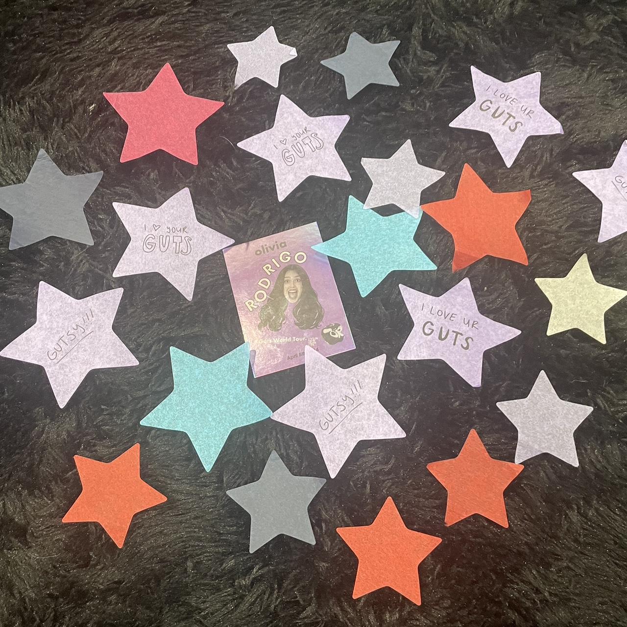 Olivia Rodrigo guts tour confetti + NYC holographic... - Depop