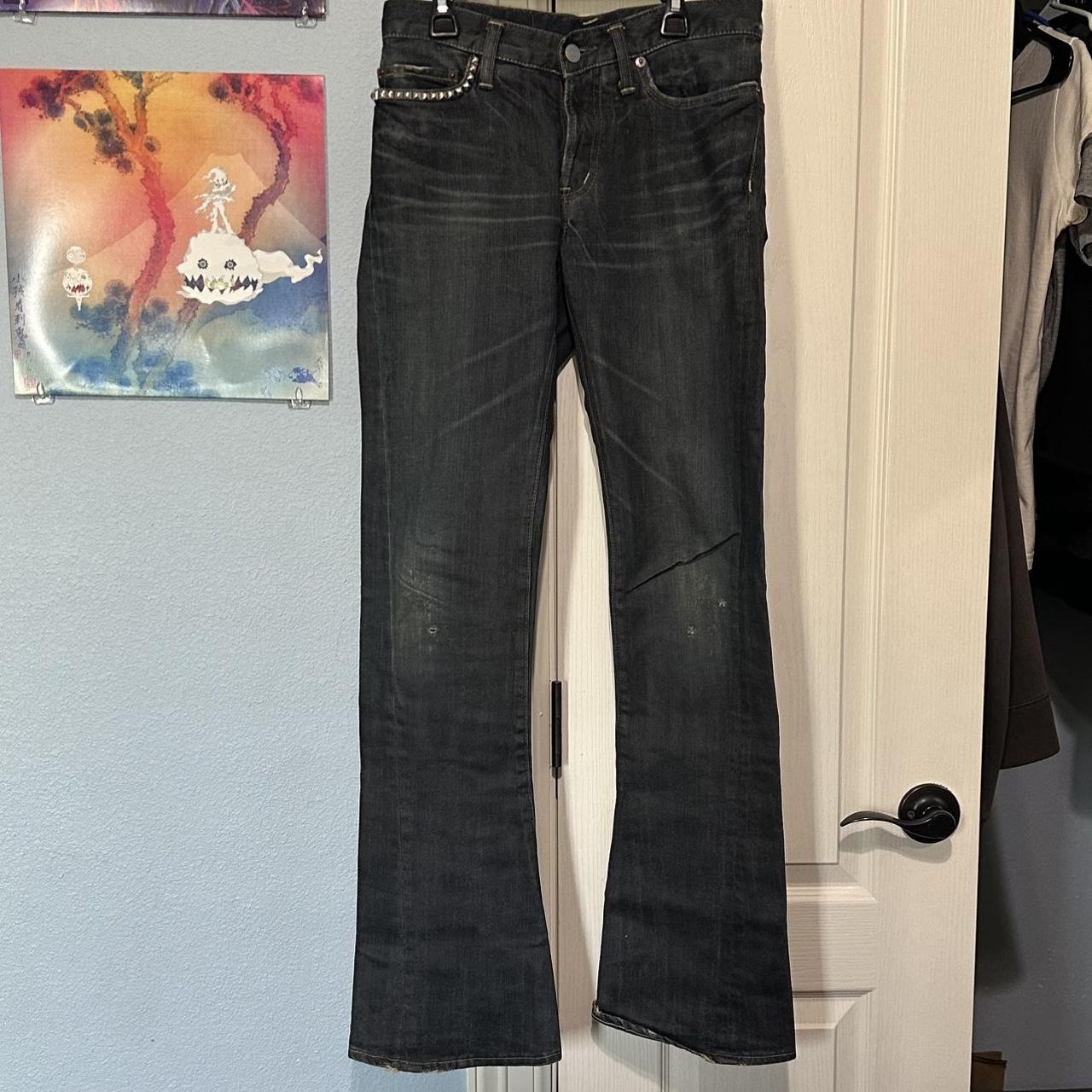 hysteric glamour flared studded jeans size... - Depop