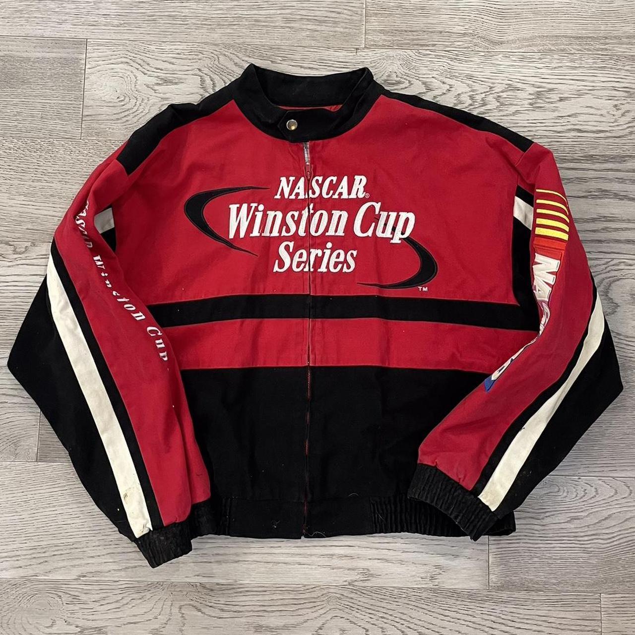 Vintage rare 90s nascar Winston red and black racing... - Depop