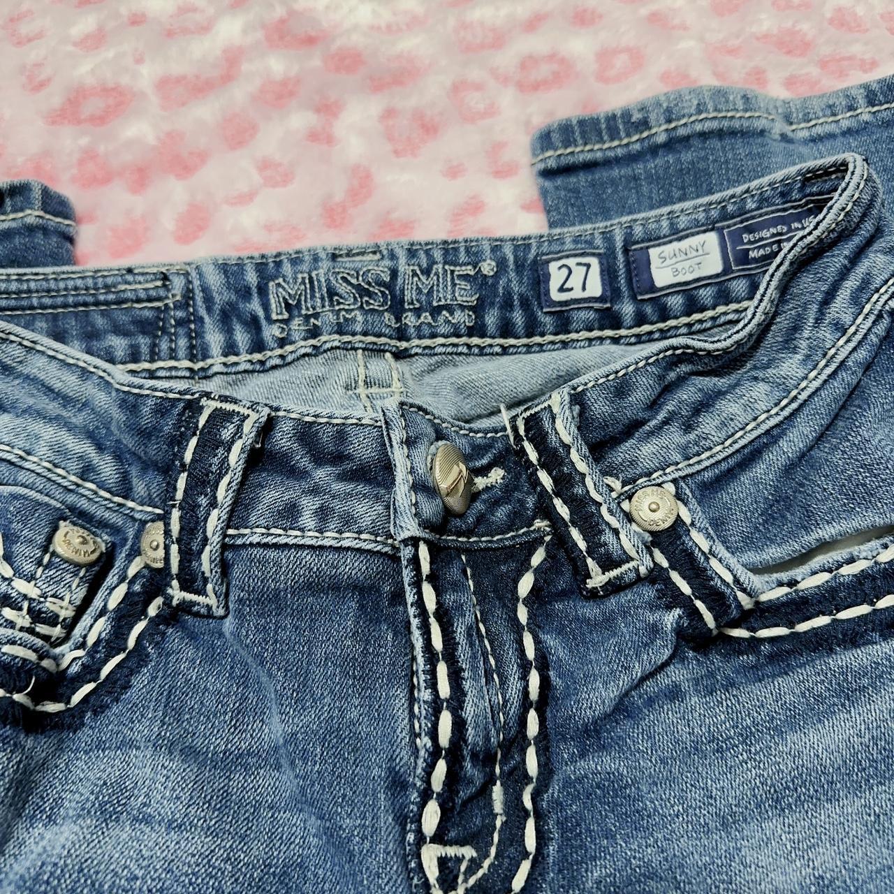 miss me low rise bootcut jeans size 27 inseam is 30”... - Depop