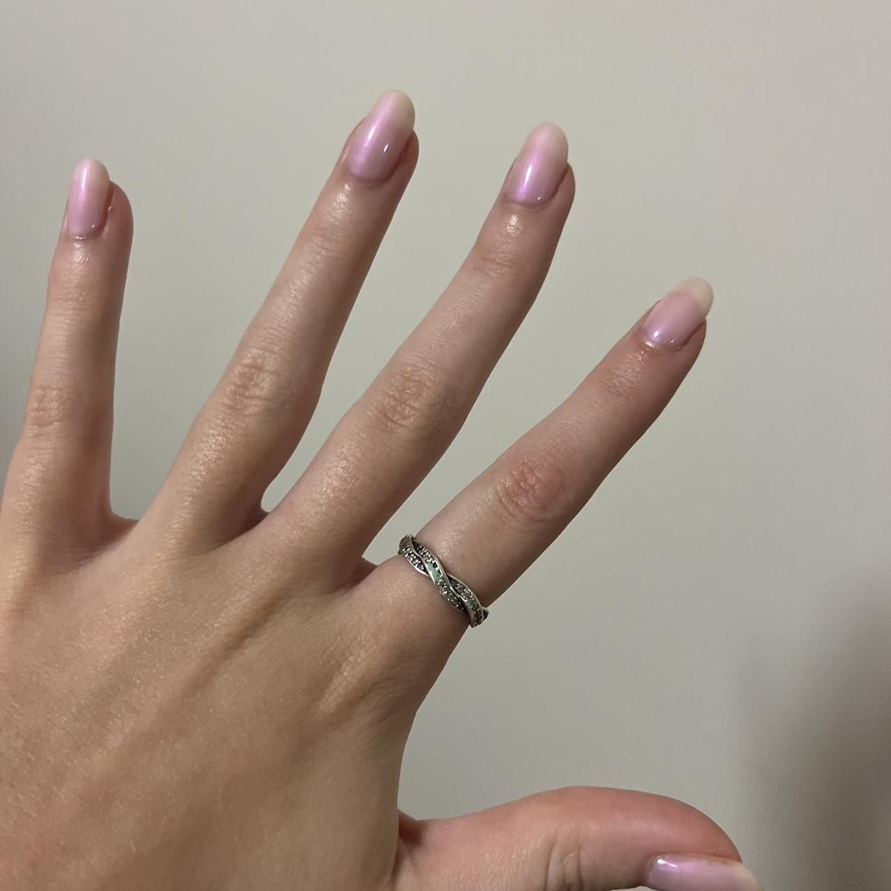 pandora sparkling twisted ring worn a few times & is... - Depop