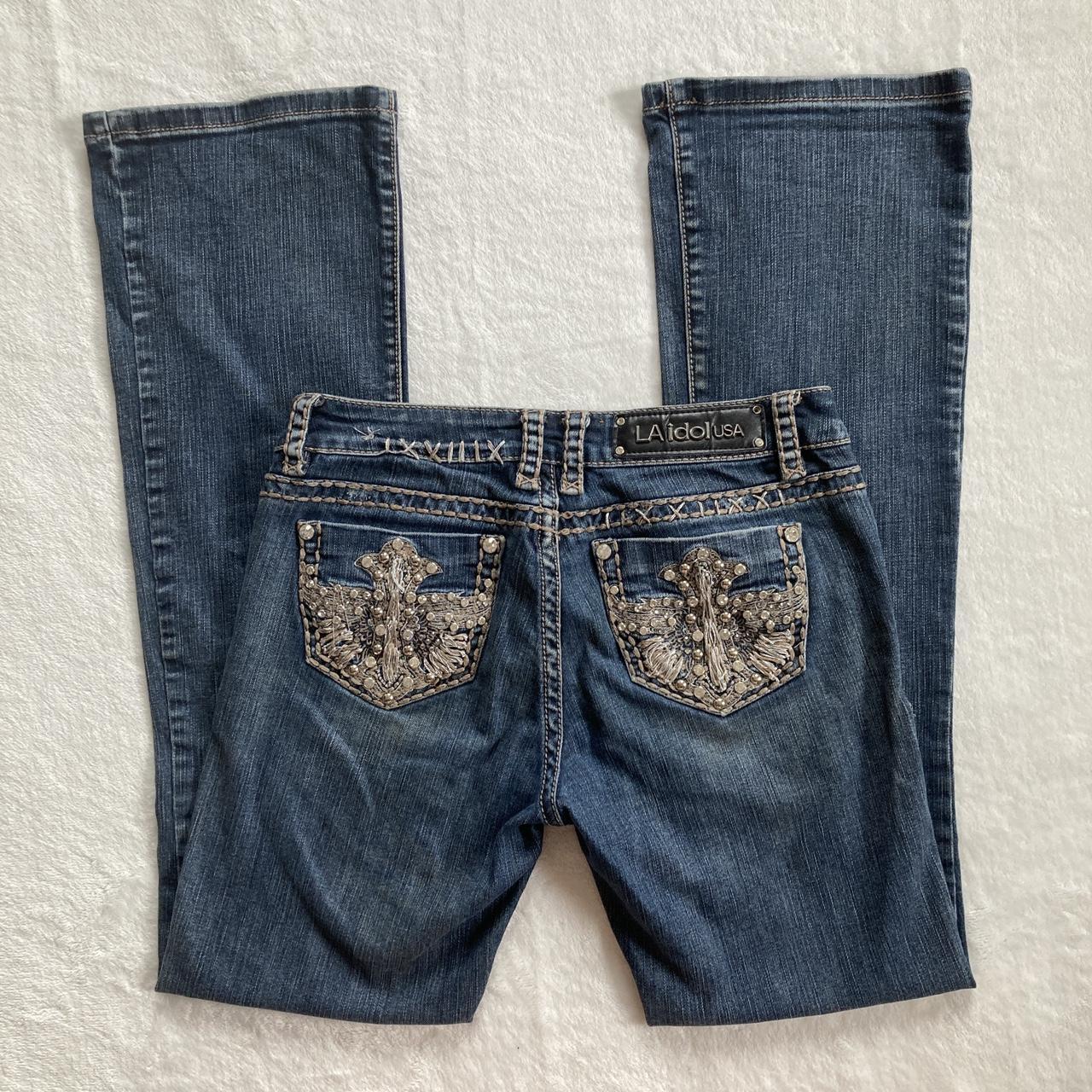 Y2K Bedazzled Low Rise Bootcut Jeans The cutest... - Depop