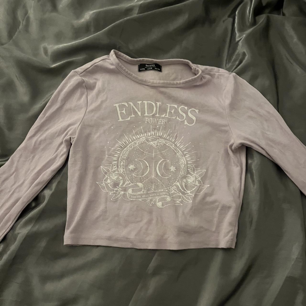 Lilac long sleep crop top Bershka So cute Has a... - Depop