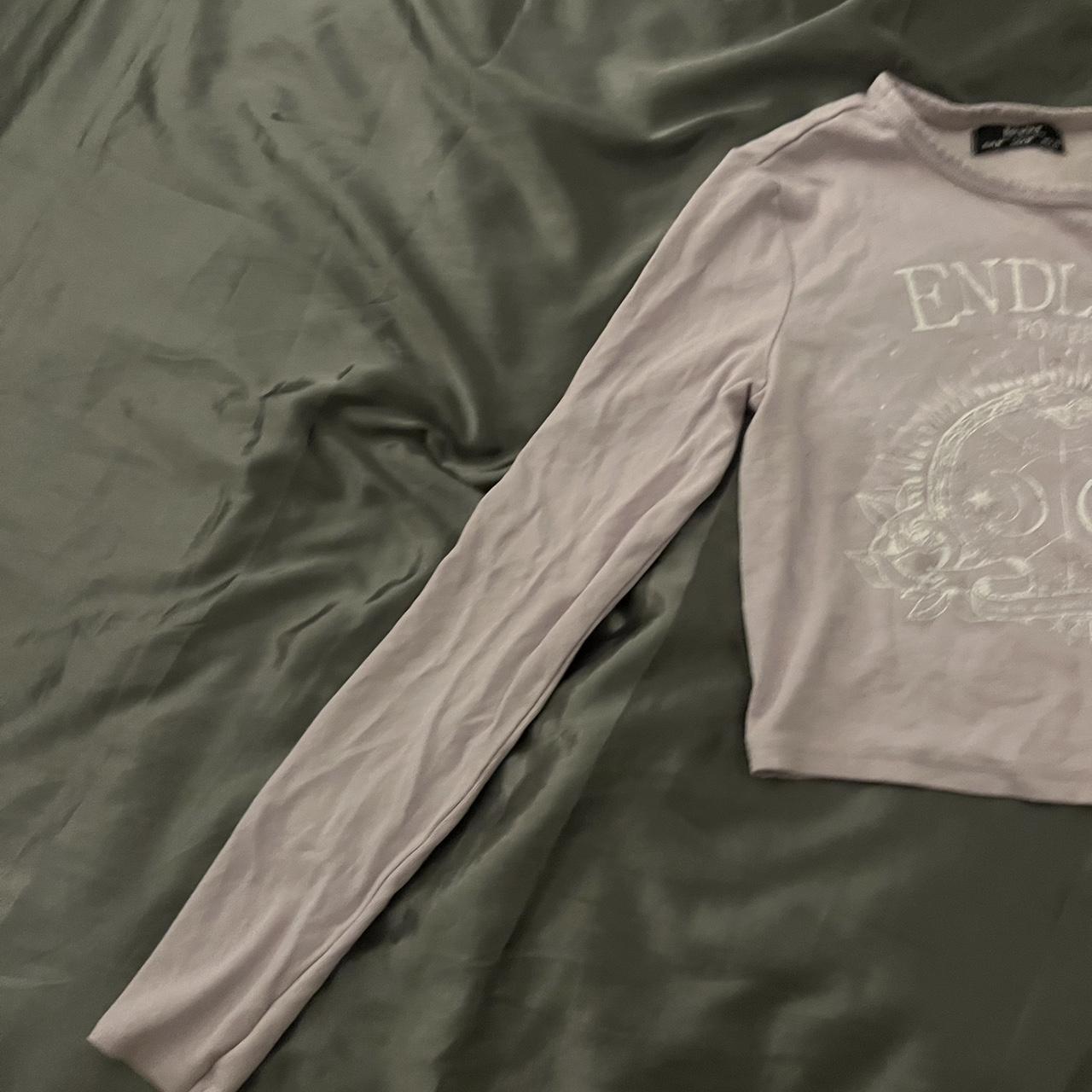 Lilac long sleep crop top Bershka So cute Has a... - Depop