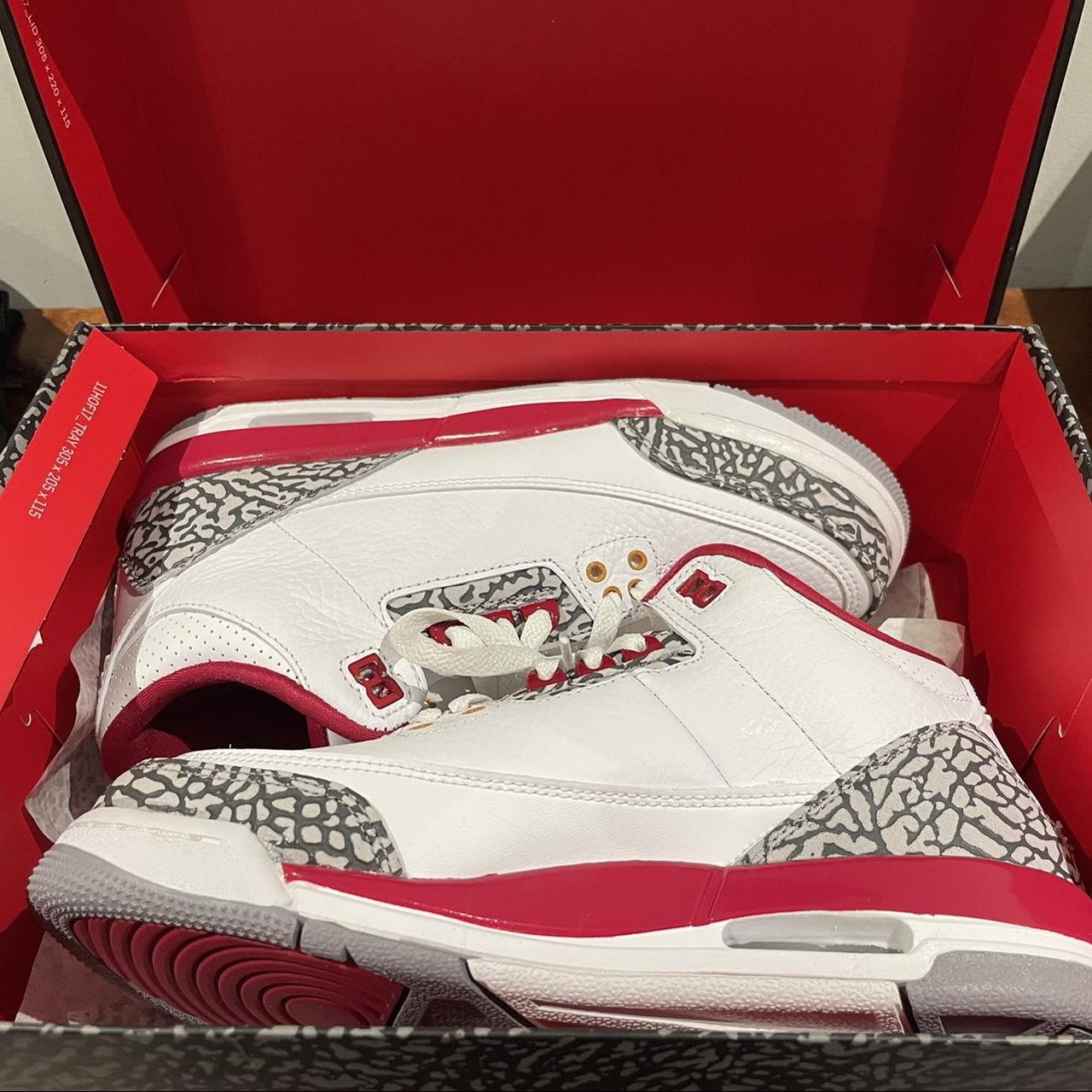 Cardinal Red Jordan 3s. Brand new, perfect condition... - Depop