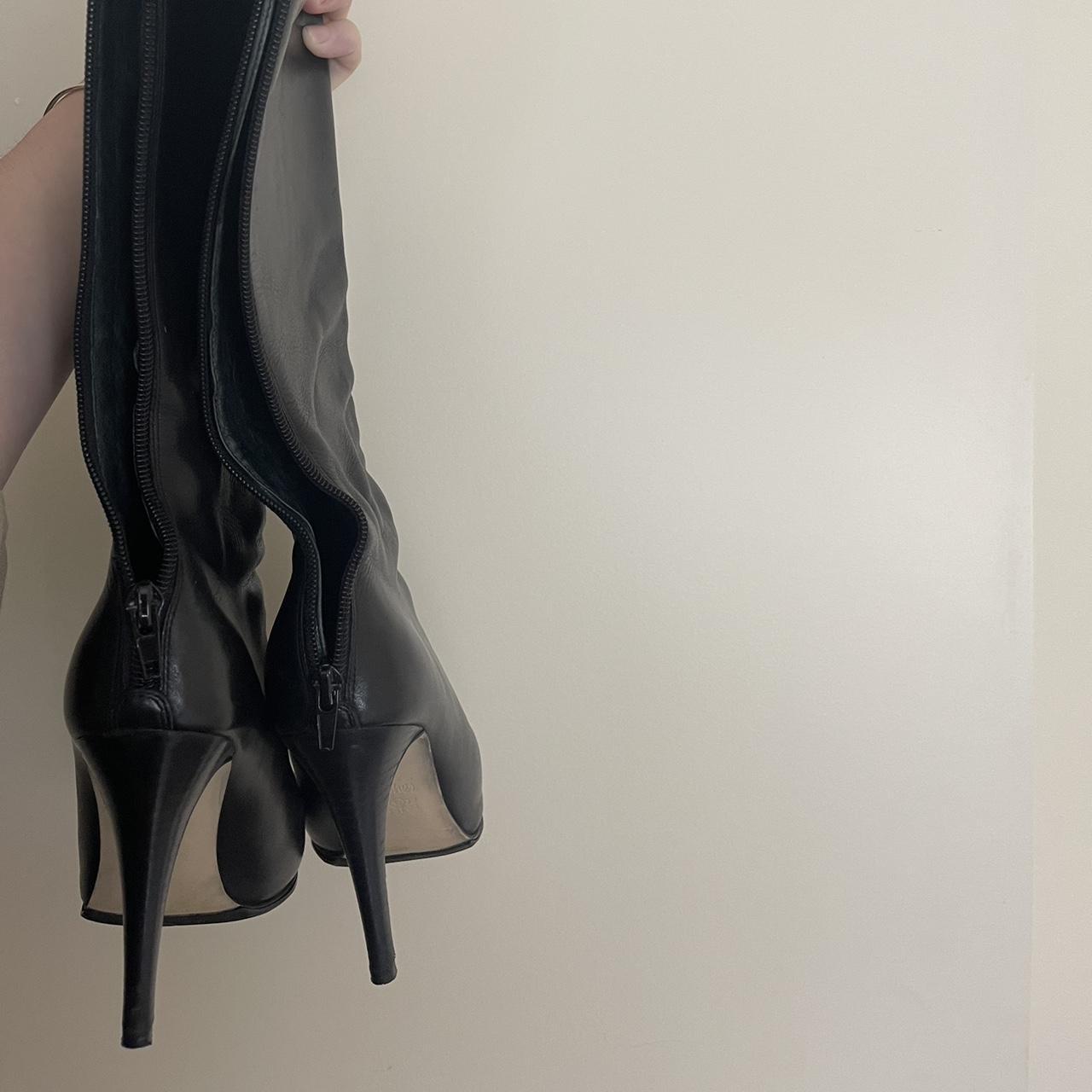 Wittner Leather Knee high Black boots. Size 37 - Depop
