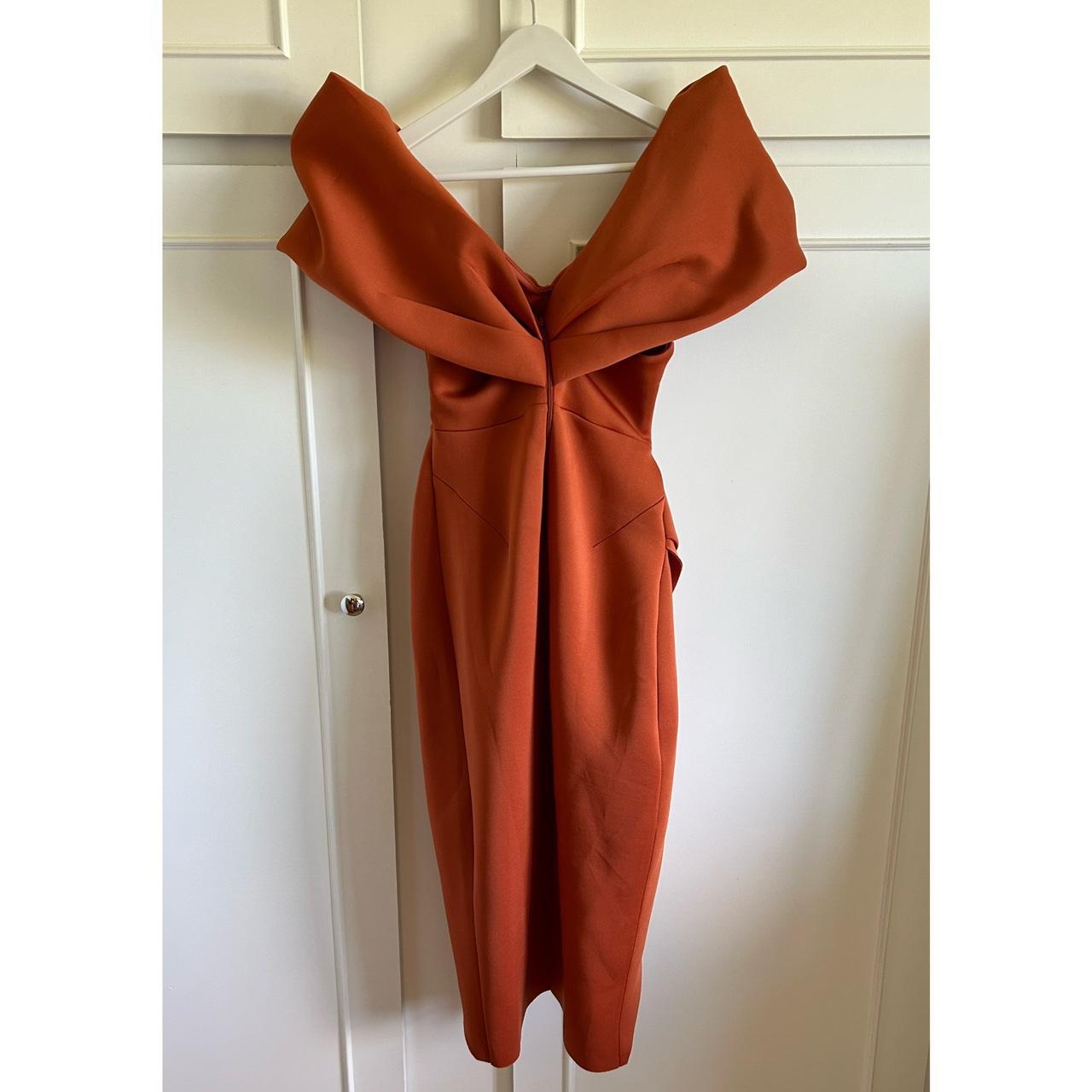ASOS Rust Dress Off shoulder, cut out detail Size... - Depop