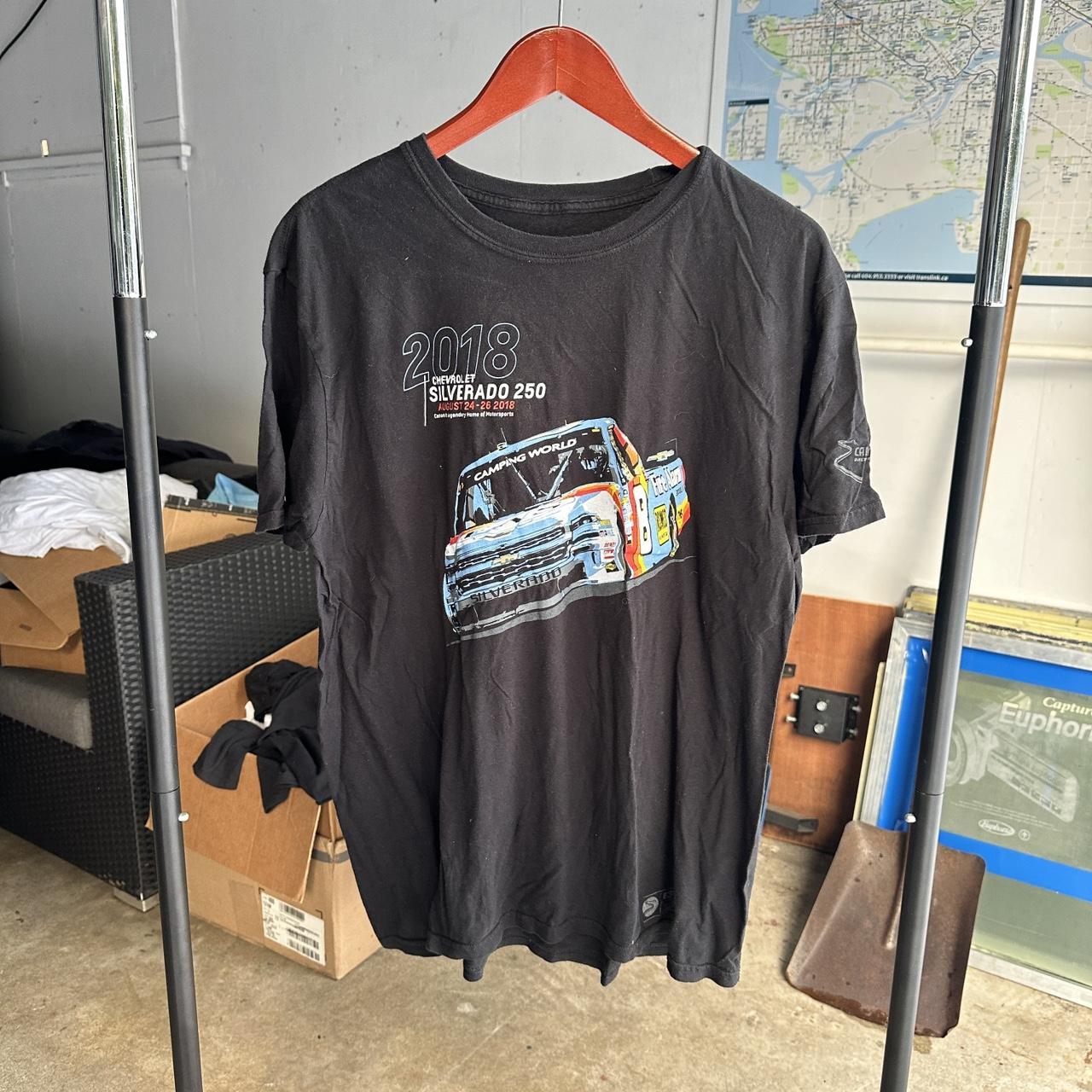 2018 racing black tee size M/L | Depop
