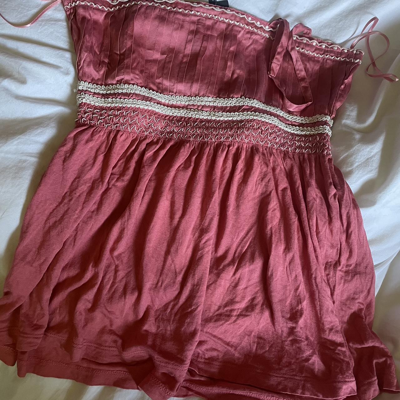 Y2K 2000s babydoll cami top pink peach - Depop