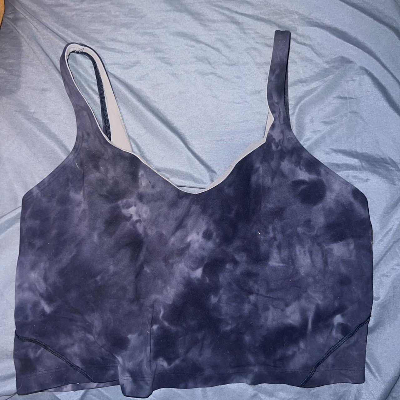 Purple tie dye sports bra/work out top... | Depop