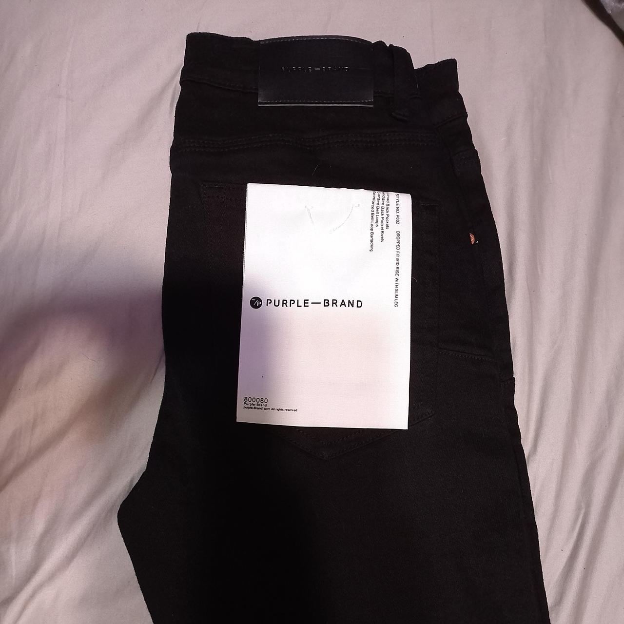 Black purple jean mid rise with slim fit never worn... | Depop