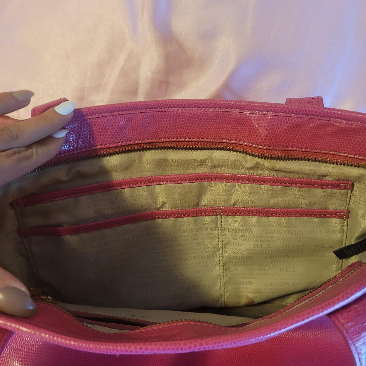 Pretty Hot Pink Ralph Lauren Leather Tote Bag With... - Depop
